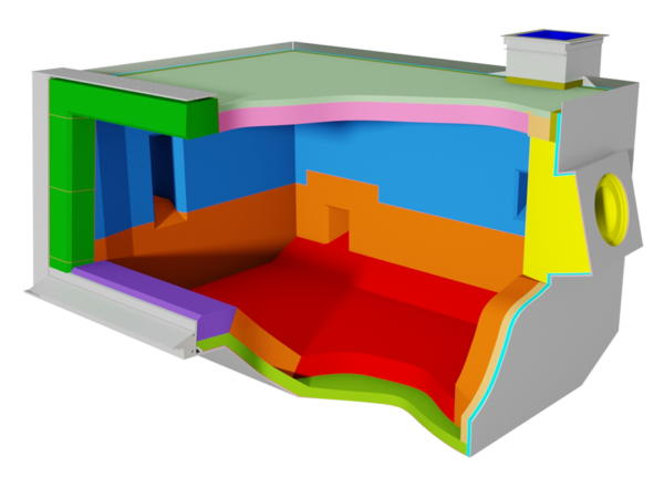 Monolithic refractories for reverberatory furnaces