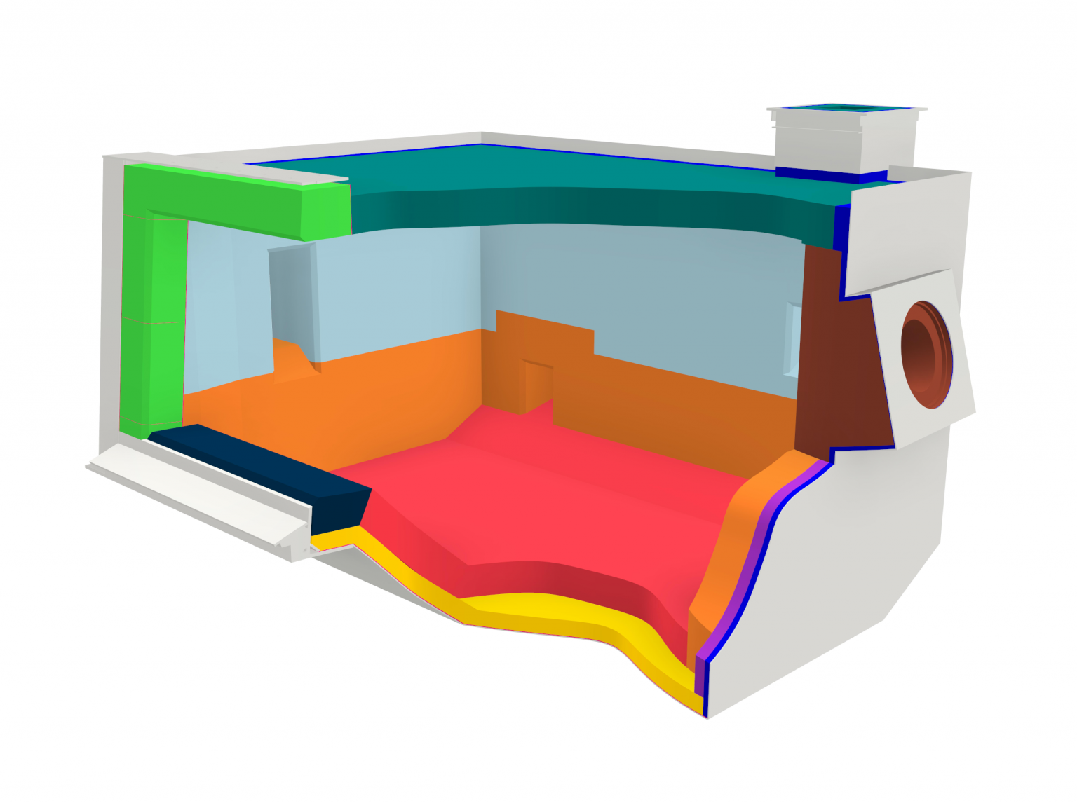 Monolithic refractories for reverberatory furnaces